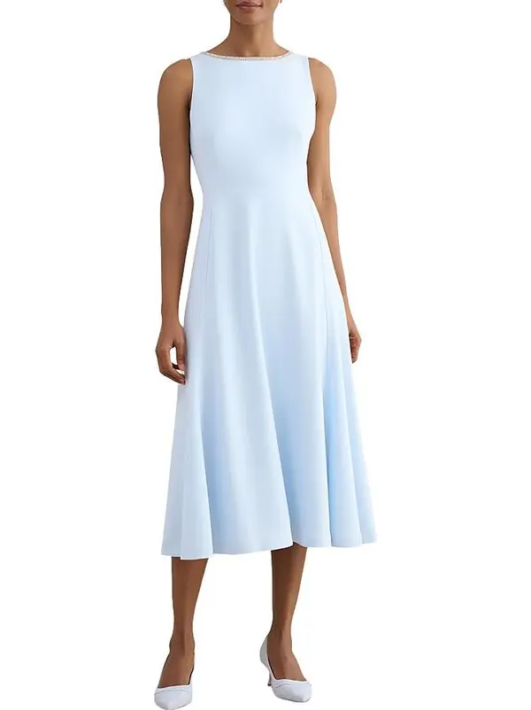 HOBBS LONDON Beatrix Embellished Midi Dress - Pale Blue