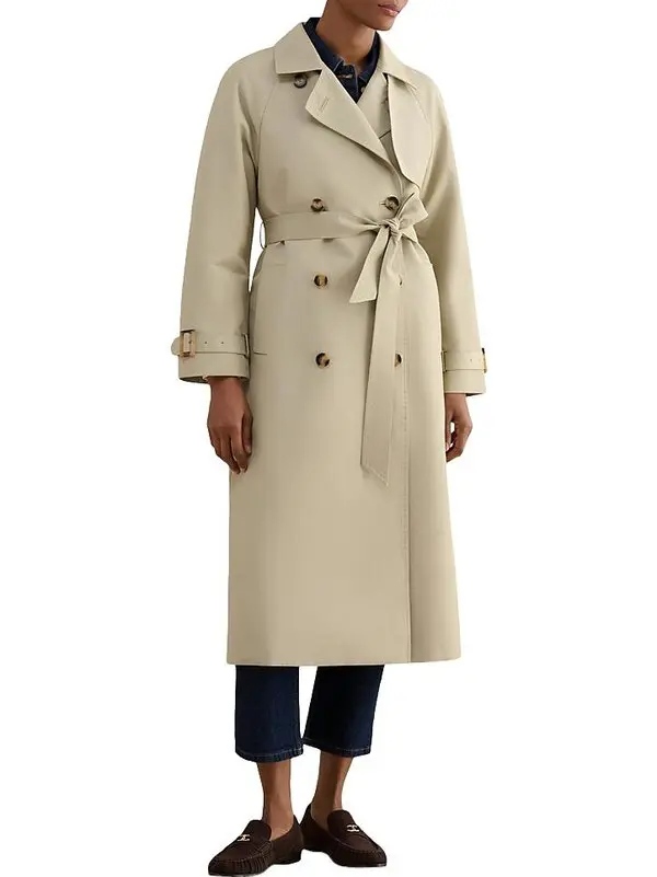 HOBBS LONDON Riley Trench Coat - Pale Sage