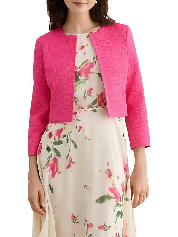 HOBBS LONDON Elize Cropped Jacket - Bright Pink