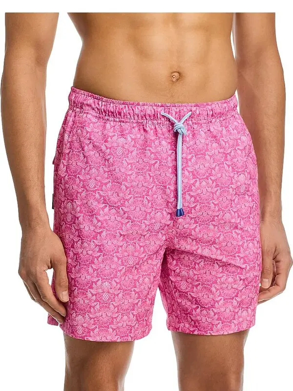 Peter Millar Pina Colada 7" Swim Trunks - Pink Ruby