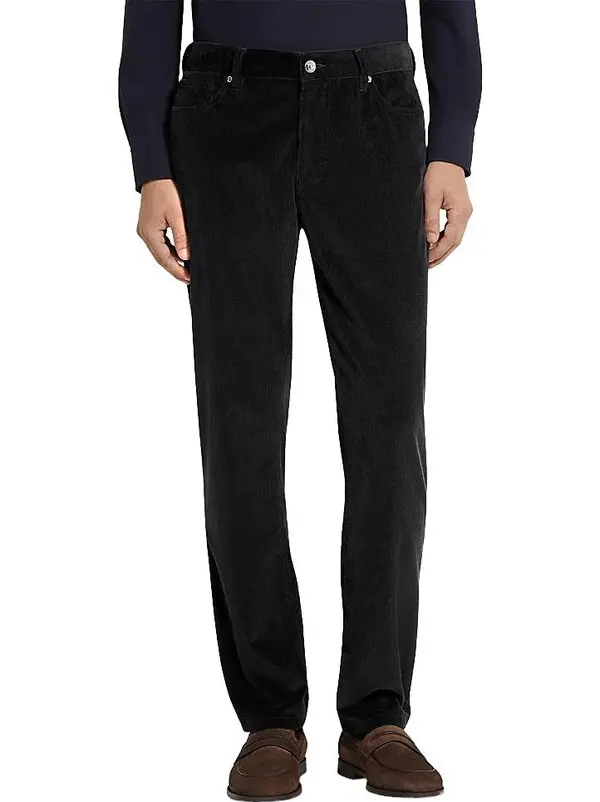 Zegna Cashco Slim Fit Corduroy Pants - Dark Blue