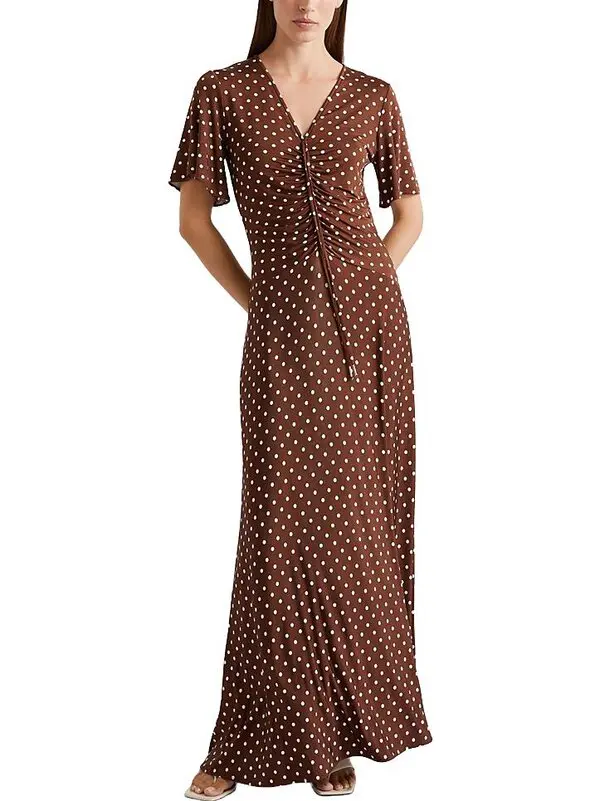 Marella Sport Teca Ruched Maxi Dress - Brown