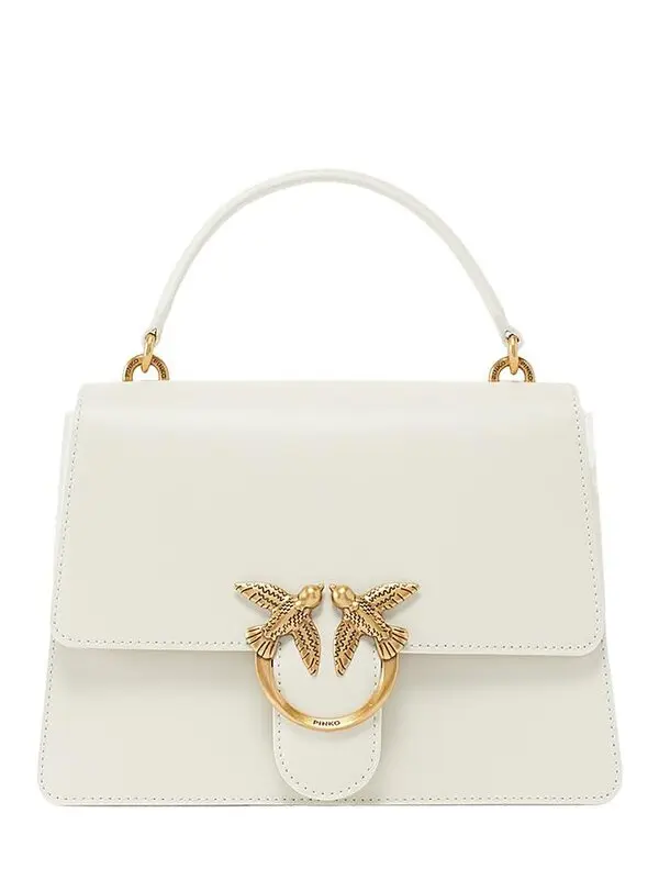 Pinko Love One Classic Top Handle Bag - White+white-antique Gold
