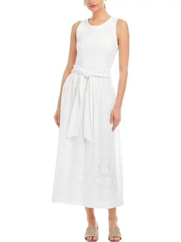 Fifteen Twenty Seline Contrast Midi Dress - Off White