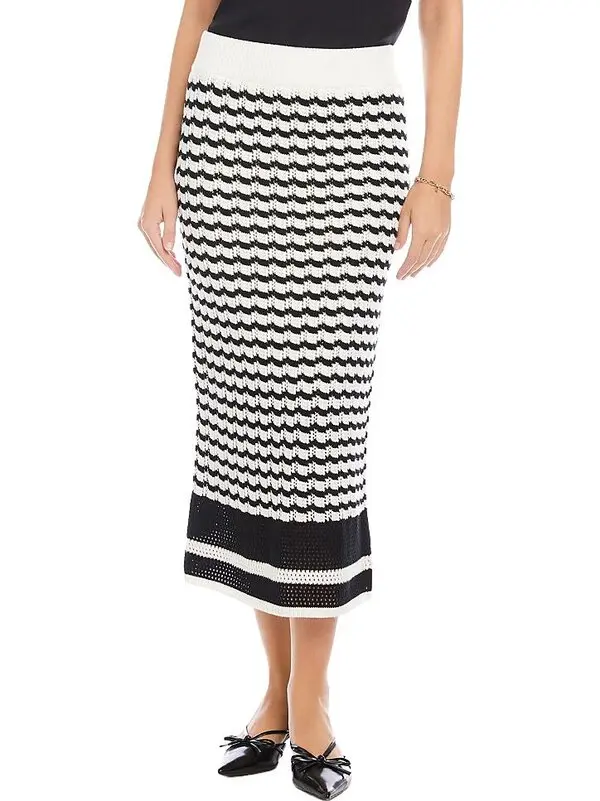 Fifteen Twenty Zoe Crochet Midi Skirt - Black