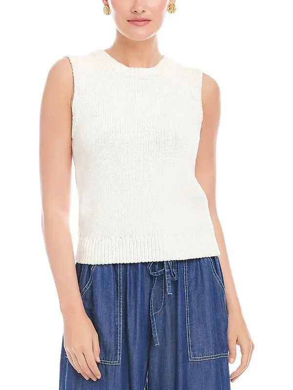 Fifteen Twenty Kimmy Keyhole Sweater Tank - Cream