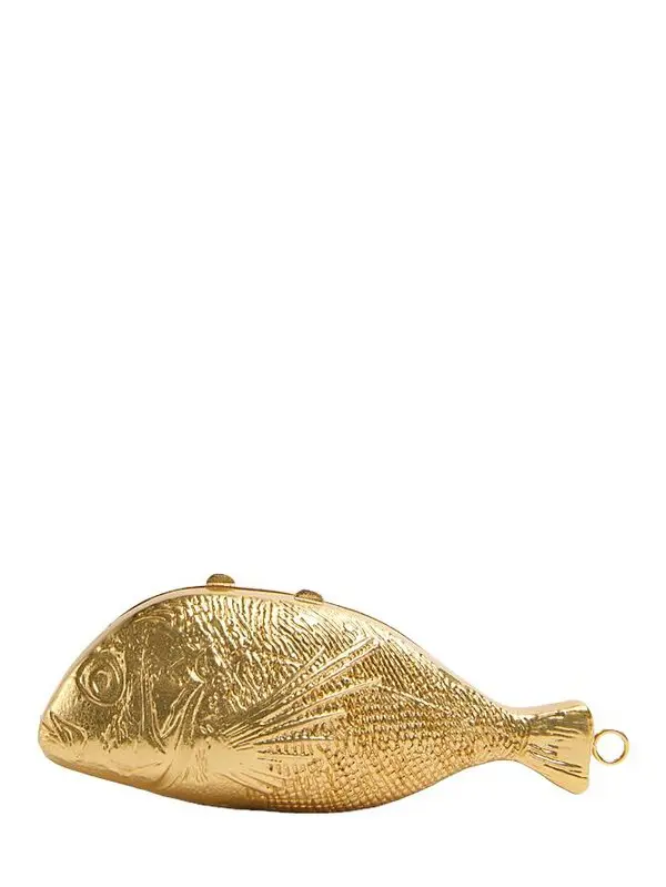 Simkhai Splash Aluminum Fish Clutch - Gold