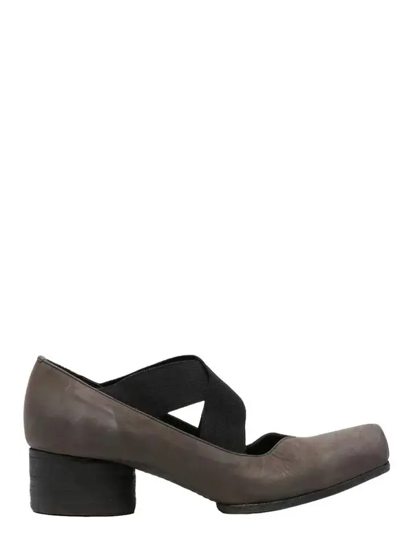 UMA WANG Block-heel Leather Heeled Pumps - Brown