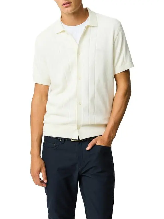 Rodd & Gunn Cobb River Short Sleeve Knit Button-up Shirt - Coconut