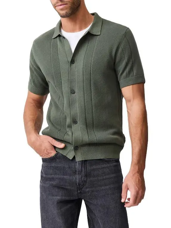 Rodd & Gunn Cobb River Short Sleeve Knit Button-up Shirt - Forest