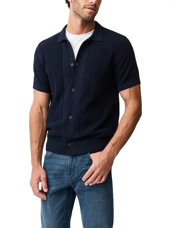 Rodd & Gunn Cobb River Short Sleeve Knit Button-up Shirt - Midnight