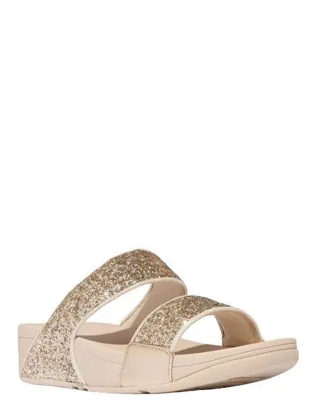 Fitflop Lulu Multi Glitter Slide Sandal - Platino/silver