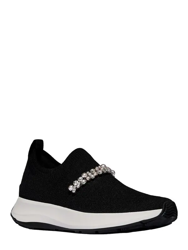 Fitflop F-mode Flow Pearl Embellished Sneakers - Black