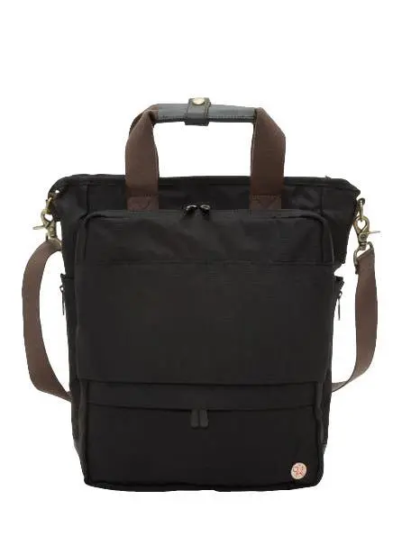 TOKEN Waxed Nylon Fordham Convertible Backpack - Black