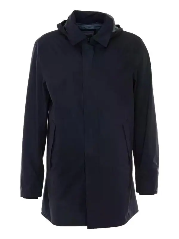 Herno Raincoat With Removable Hood - Blue