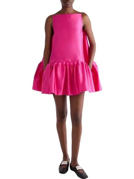 Givenchy Ruffle Round Silk Minidress - Fuchsia