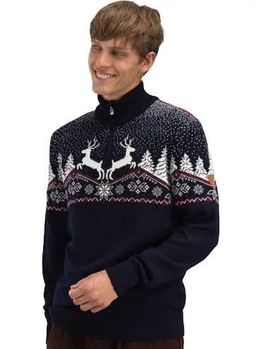 DALE OF NORWAY Christmas Sweater - Navy/off White/red Rose2