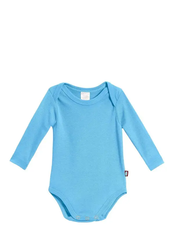 CITY THREADS Organic Cotton Long Sleeve Bodysuit - Bright Light Blue