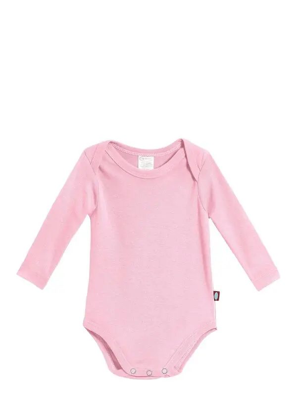 CITY THREADS Organic Cotton Long Sleeve Bodysuit - Bright Light Pink