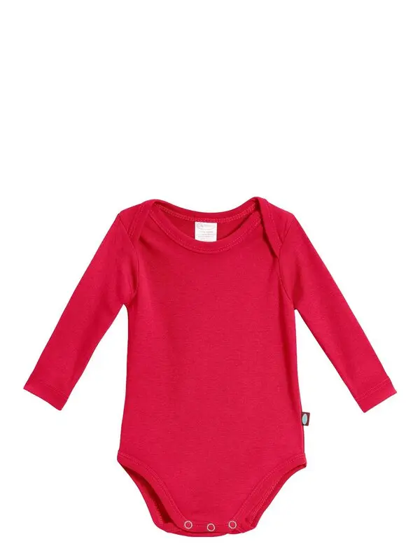 CITY THREADS Organic Cotton Long Sleeve Bodysuit - Candy Apple