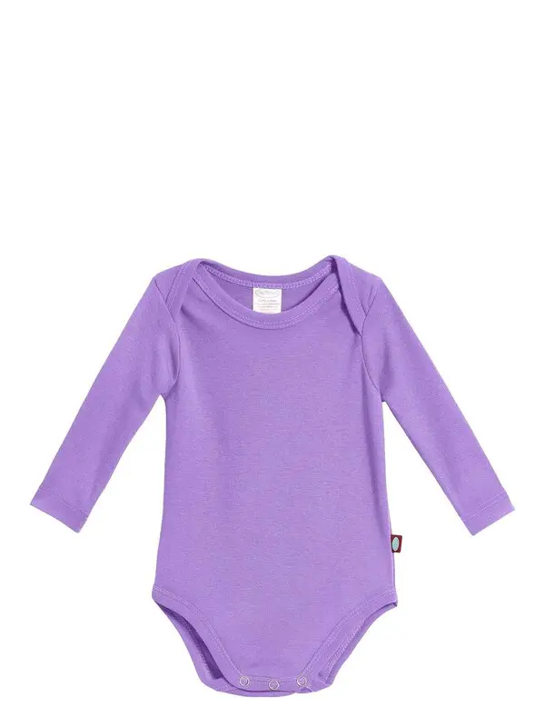 CITY THREADS Organic Cotton Long Sleeve Bodysuit - Deep Purple
