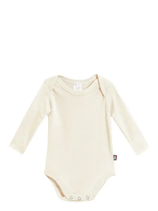 CITY THREADS Organic Cotton Long Sleeve Bodysuit - Oatmeal