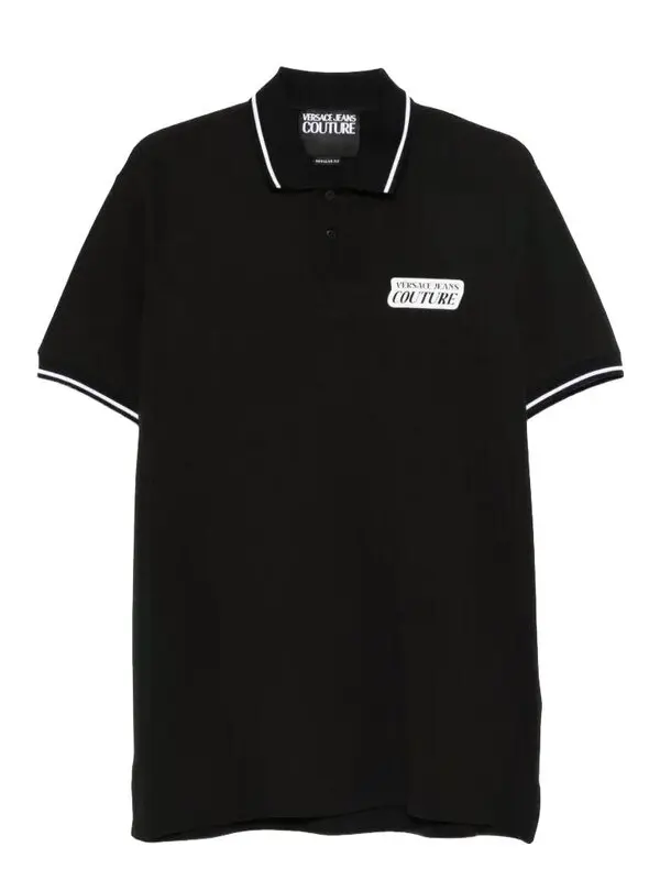 Versace Logo-detail Polo Shirt - Black