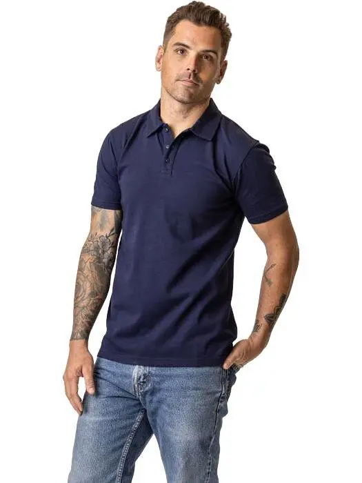 VOTTERA Organic Cotton Polo Shirts - Navy Blue