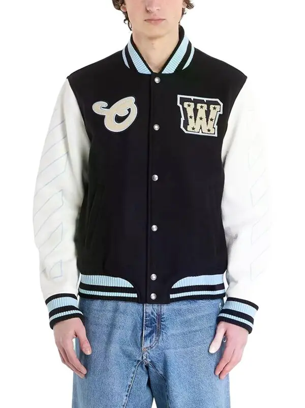 Off-White Appliquéd Bomber Jacket - Black