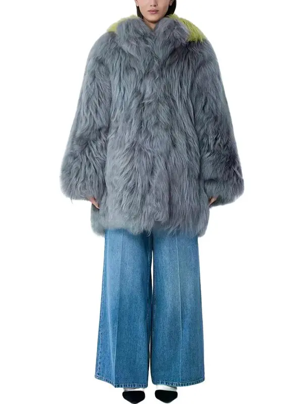 Marni Shearling Single-breasted Coat - Grey
