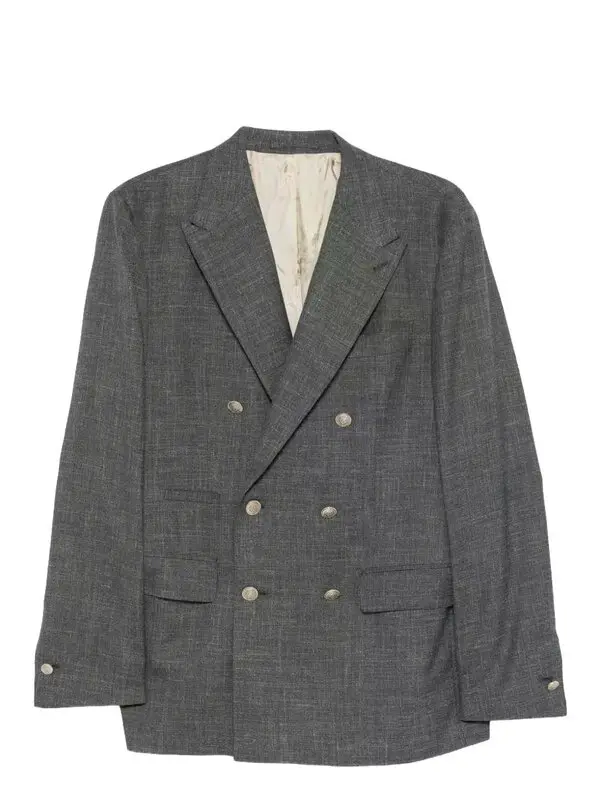 Eleventy Double Breasted Jacket - Grey