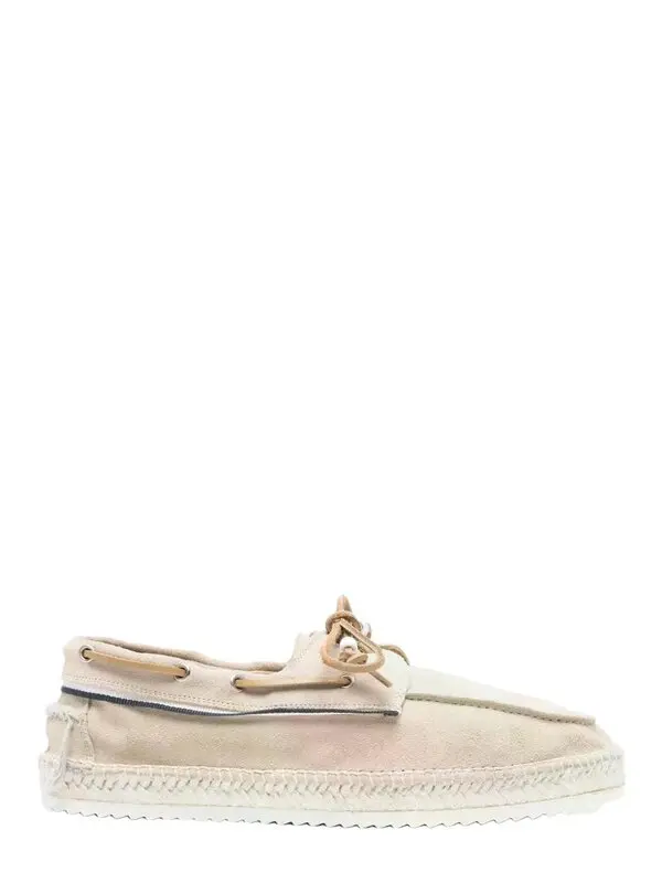 Eleventy Lace-up Suede Derby Shoes - Neutrals