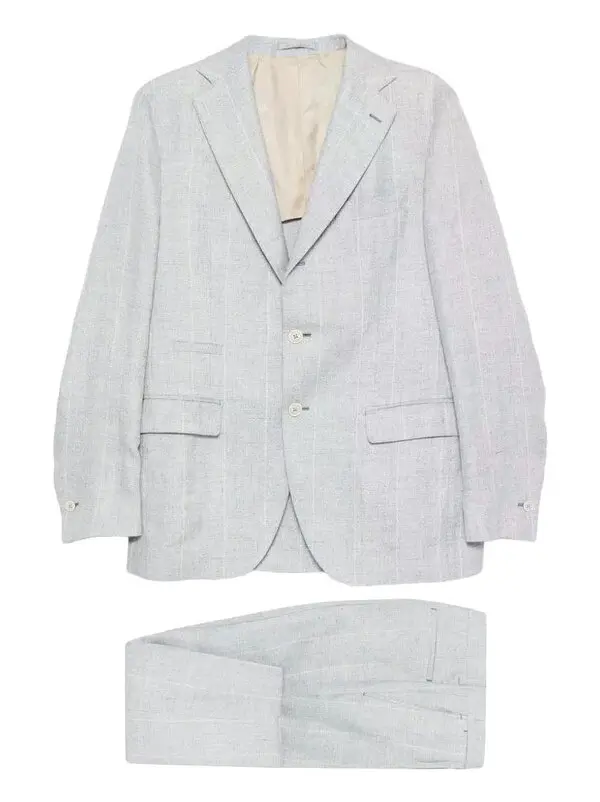 Eleventy Pinstripe Single-breasted Suit - Blue