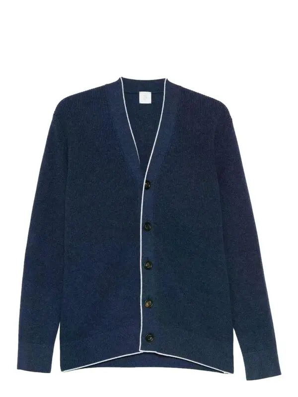 Eleventy V-neck Trim Cardigan - Blue