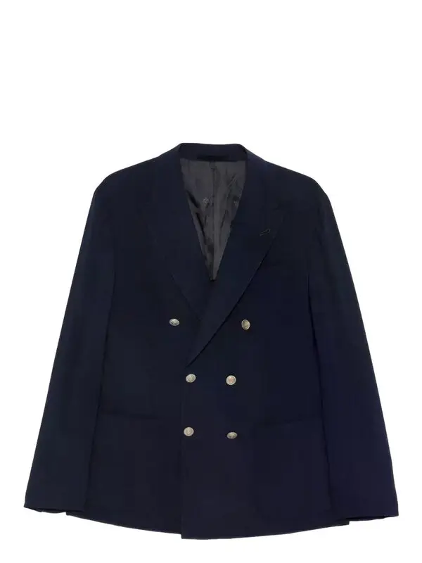Eleventy Double-breasted Pocket Jacket - Blue