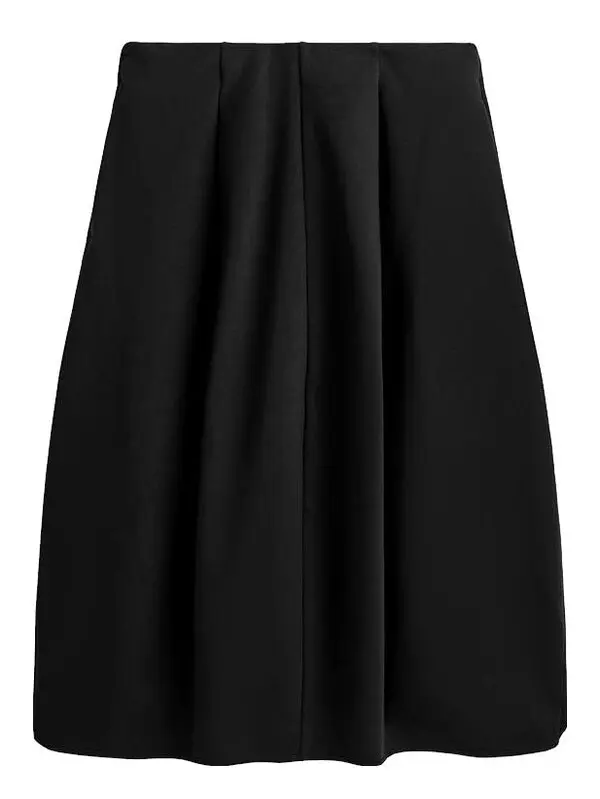 Cos Sculptural Jersey Midi Skirt - Black