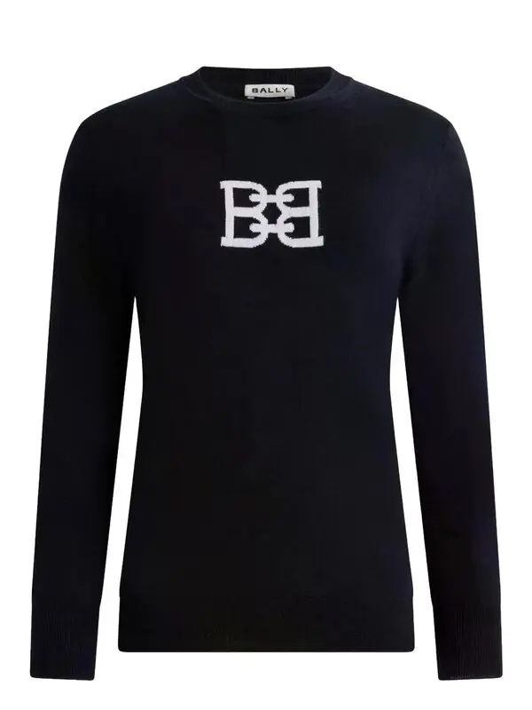 Bally Logo-detail Crew Neck Sweater - Blue