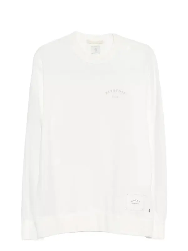 Eleventy Logo-detail Crewneck Sweatshirt - Neutrals