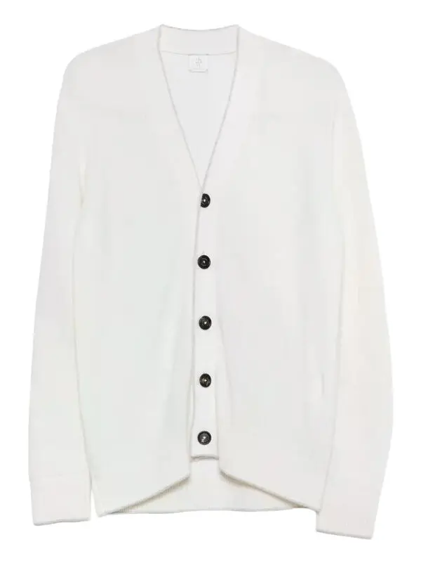 Eleventy Buttoned Cardigan With Contrasting Trim - Neutrals