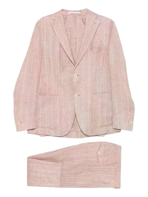 Eleventy Striped-pattern Suit - Pink