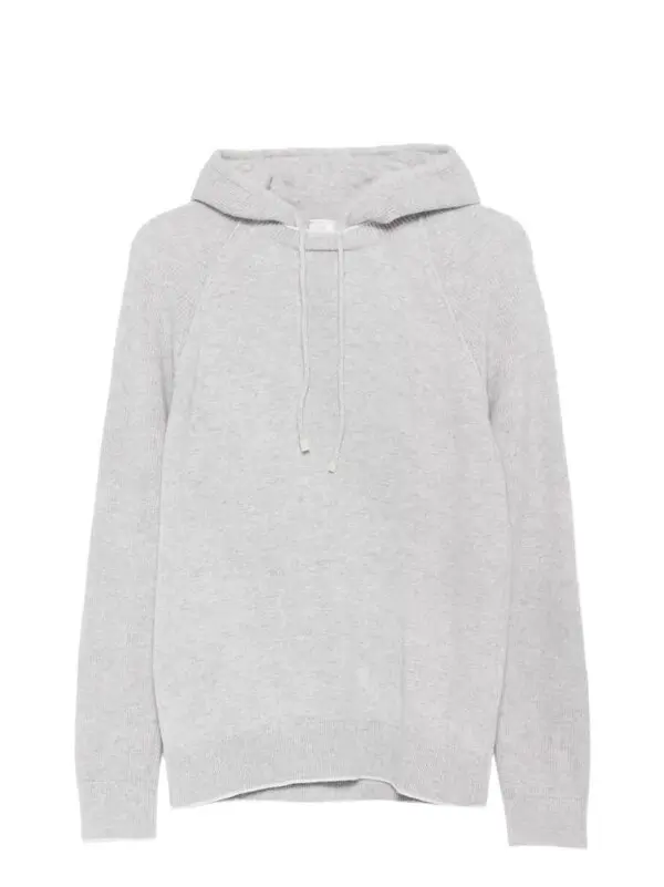 Eleventy Ribbed Hoodie - Grey