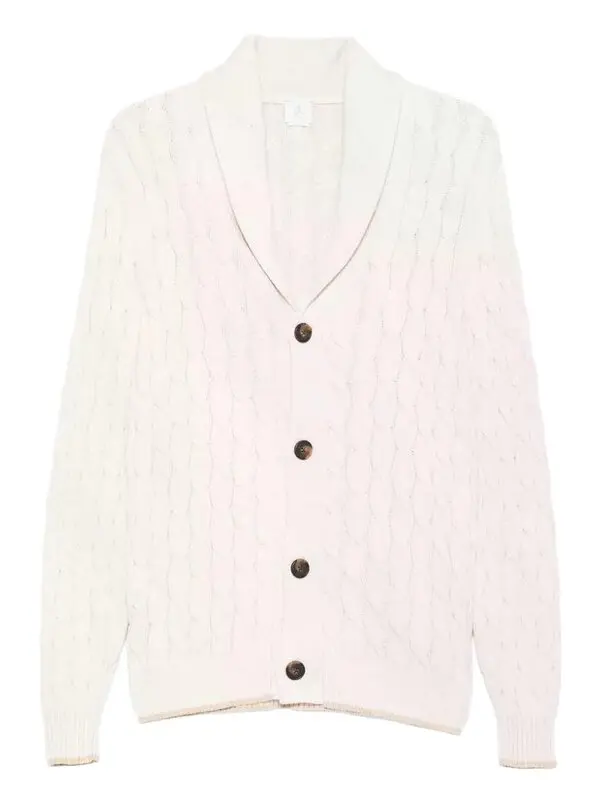 Eleventy Cable-knit Buttoned Cardigan - Neutrals