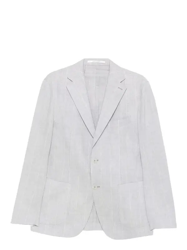 Eleventy Striped Single-breasted Blazer - Grey