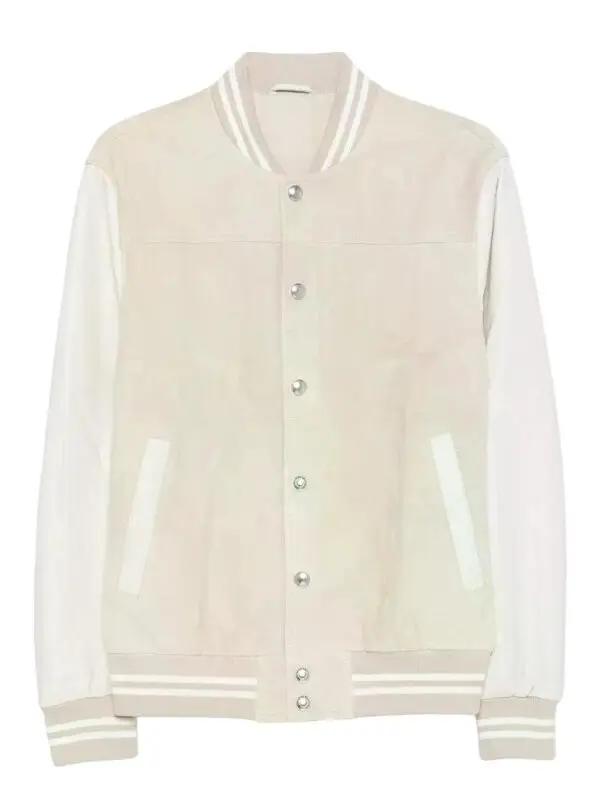 Eleventy Striped Bomber Jacket - Neutrals