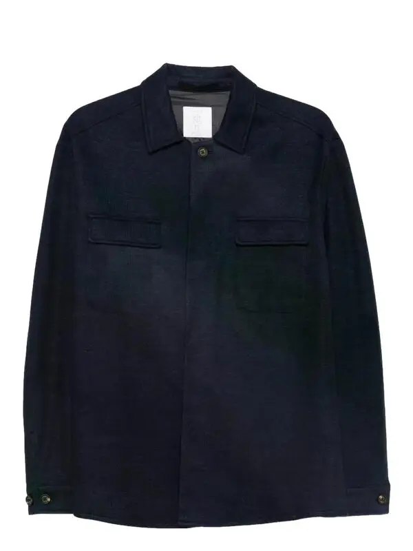 Eleventy Patch Pocket Over Shirt Jacket - Blue
