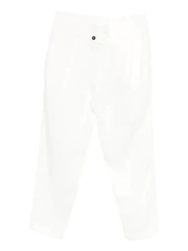 Eleventy Pleated Linen Trousers - White