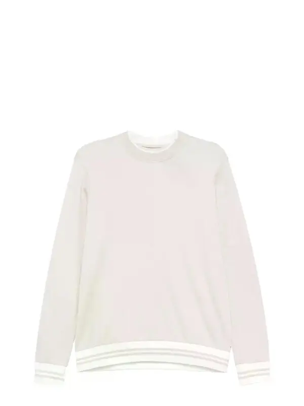 Eleventy Striped-trim Sweatshirt - Neutrals