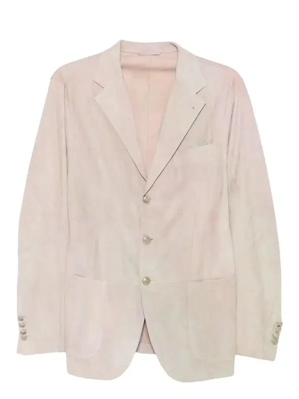 Eleventy Single-breasted Suede Blazer - Pink
