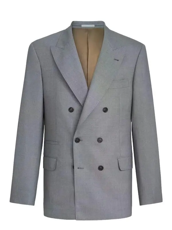Brunello Cucinelli Virgin-wool And Silk Lightweight Hopsack One-and-a-half Breasted Blazer - Grey