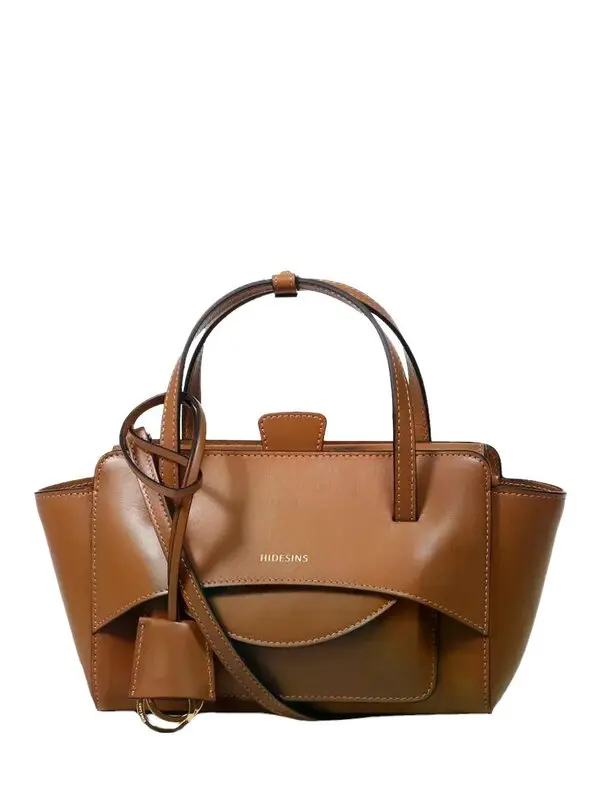 HIDESINS Flap Top-handle Tote Bag - Brown